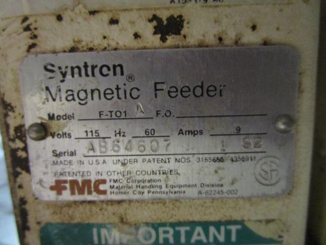 Used Syntron F-T01 Vibratory Feeder - High Performance Packaging
