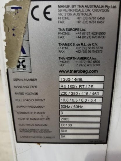 Used 2005 R3-180FX-RTJ-2S Robag TNA VFFS for sale!!! - High Performance ...